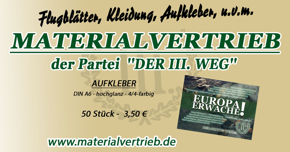 Europa erwache - Aufkleber A6 - Materialvertrieb